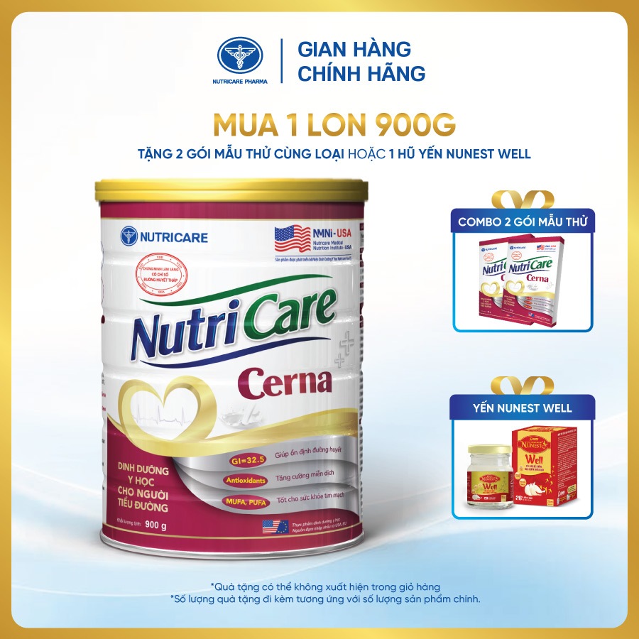 Lon Sữa Nutricare Cerna 900g - Dinh Dưỡng Y Học Dành Cho Người Đái Tháo Đường | Shopee Việt Nam