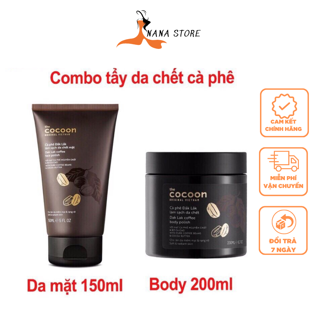 Tẩy Tế Bào Chết Da Mặt, Body Cocoon Cà Phê Đắk Lắk 150ml - 200ml Dak ...