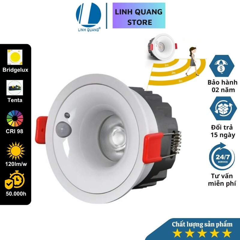 Đèn Led âm trần downlight Linh Quang SM5 CBCĐ chống chói góc chiếu 60 độ CRI>98 5w/7w/10w/12w ...