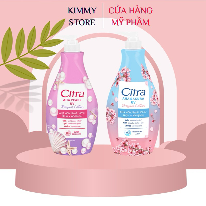 01 Chai sữa dưỡng thể Citra AHA Pearl uv bright lotion 500ml | Shopee ...