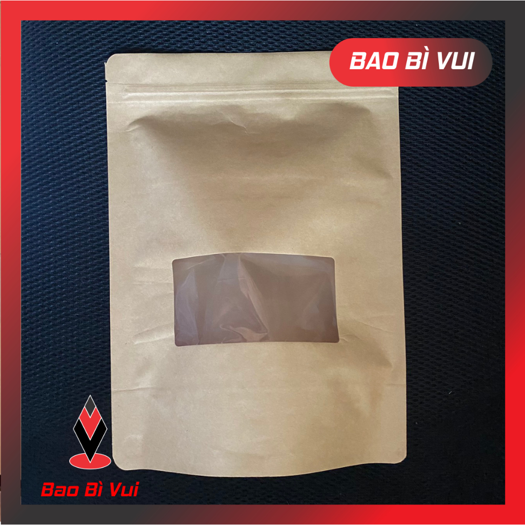 [1kg] Túi zip giấy cửa sổ vuông - BAO BÌ VUI | Shopee Việt Nam