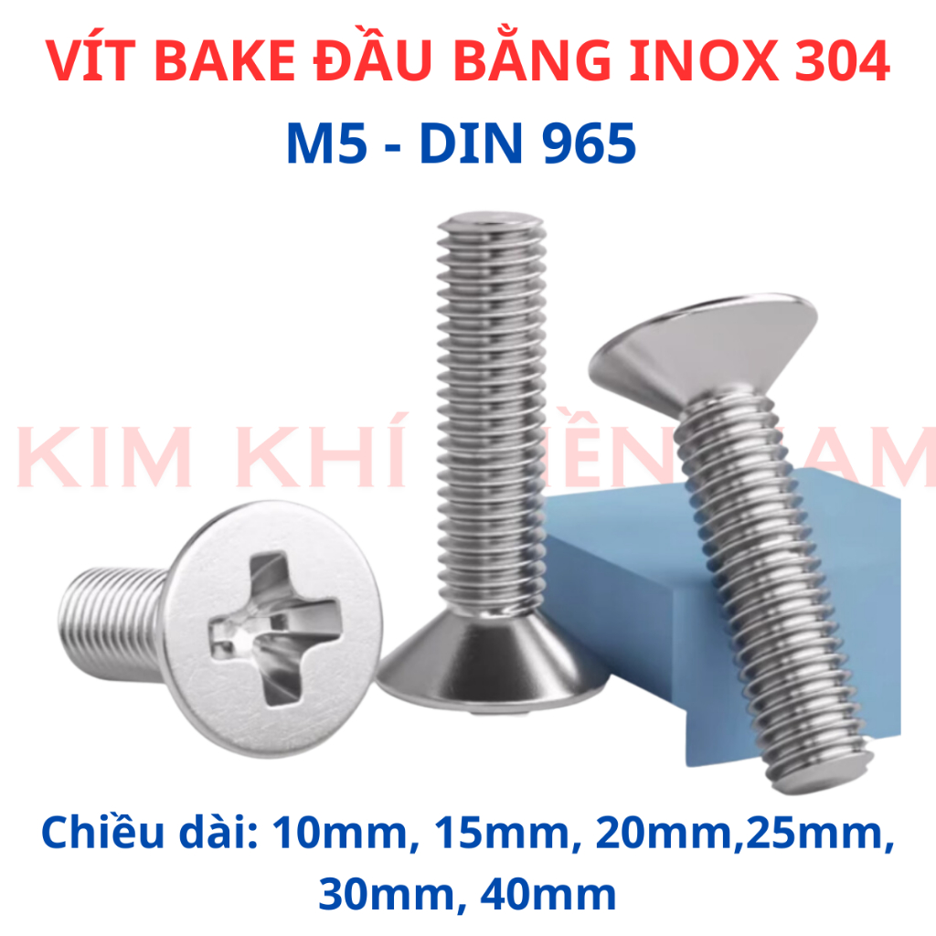 Ốc Bake đầu bằng Inox 304 M5 dài từ 10mm - 40mm | Shopee Việt Nam