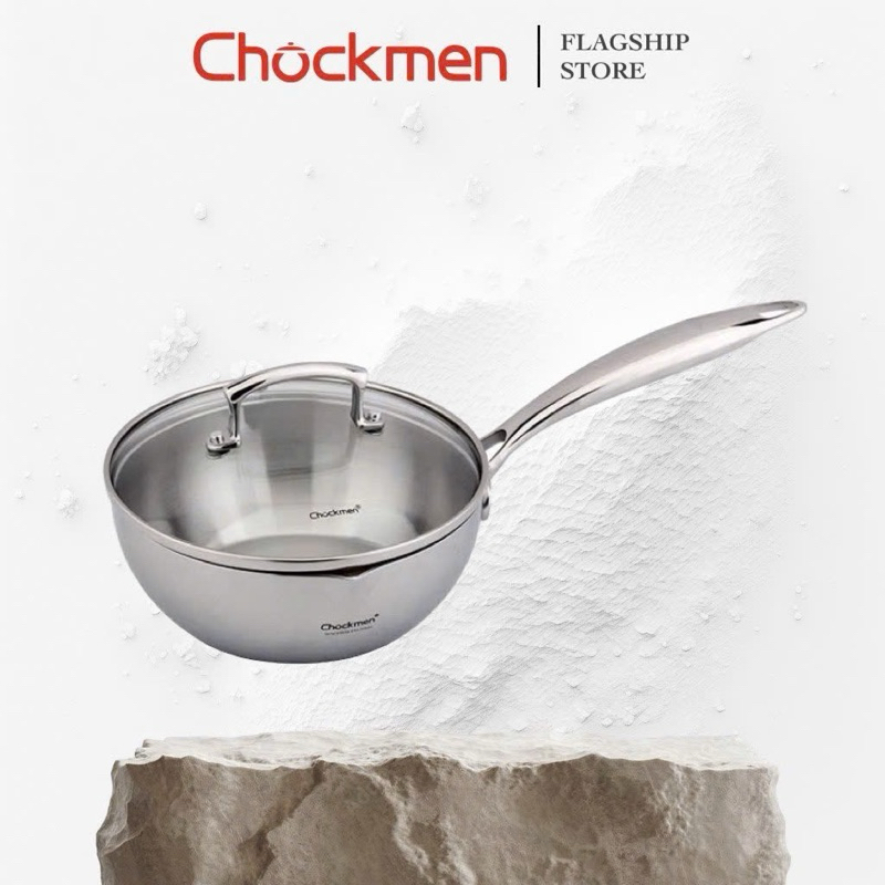 Quánh Chảo CHOCKMEN Inox 18/10 Size 16cm Nắp Kính Quánh Nồi Nấu Chảo Xào Rán Nồi Nấu Đa Năng ...