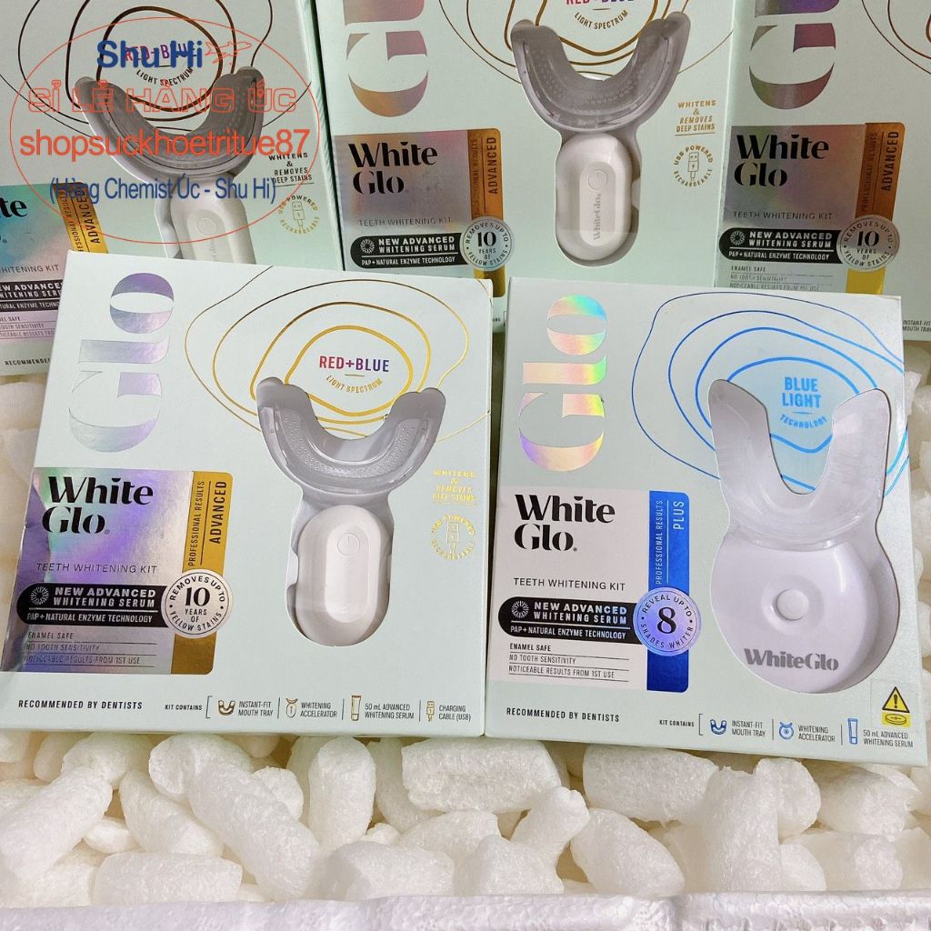 Máy ngậm làm trắng răng bằng ánh sáng xanh và đỏ White Glo Advanced ...