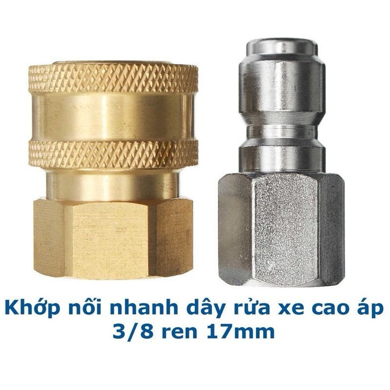 Khớp nối nhanh dây rửa xe cao áp 3\8 ren 17mm | Shopee Việt Nam