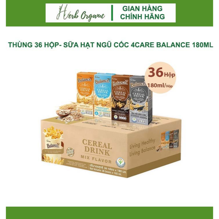 THÙNG 36 HỘP- SỮA HẠT NGŨ CỐC 4CARE BALANCE 180ML - Nhập Thái Lan ...