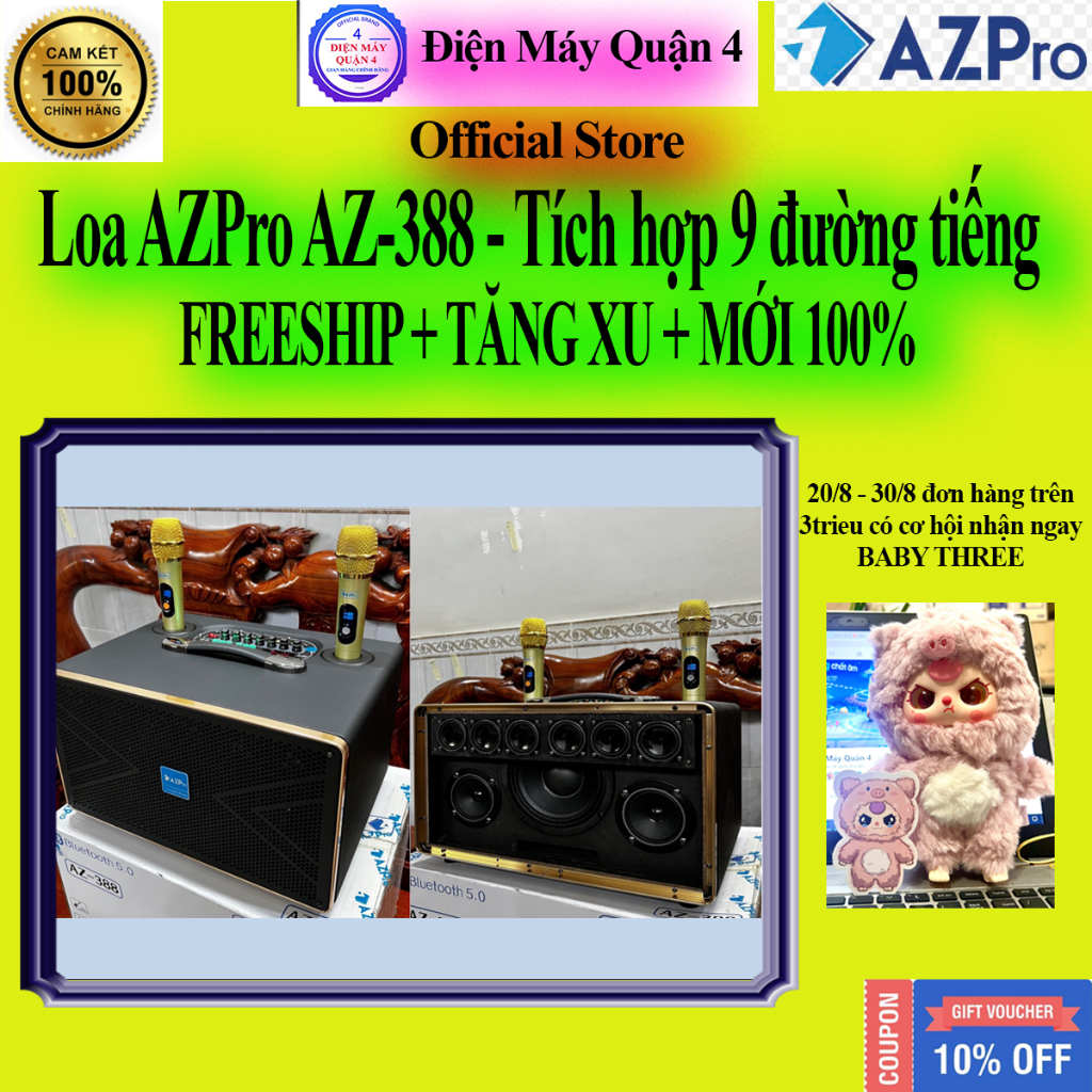 [AZpro AZ-388] Loa xách tay AZpro AZ388, tích hợp 9 đường tiếng , Hàng ...