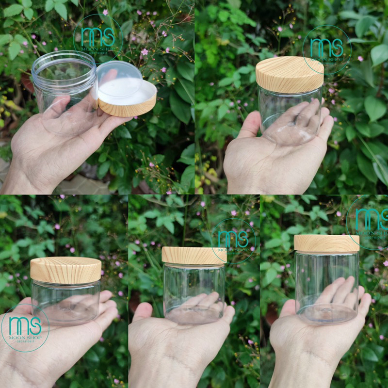Hủ nhựa PET trong nắp giả gỗ 100-150g, 200g,250g,500g | Shopee Việt Nam