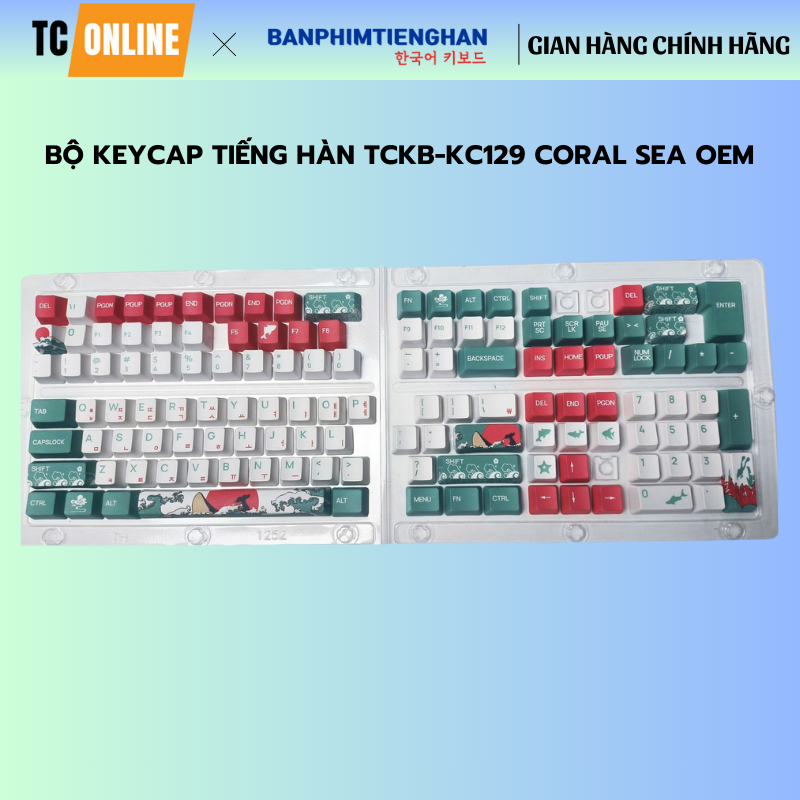 Bộ keycap tiếng Hàn TCKB-KC129 Coral Sea OEM, 129 nút phím | Shopee ...