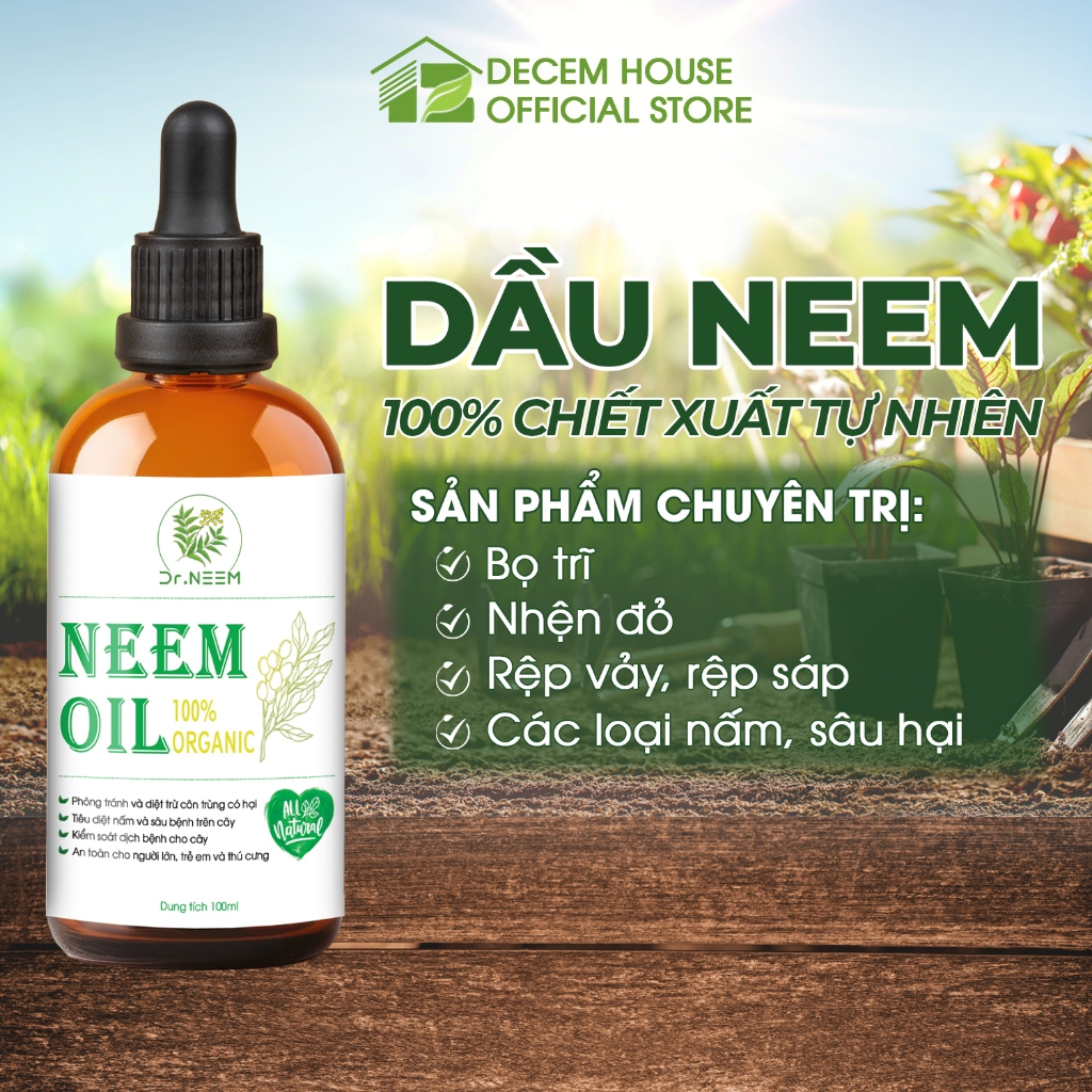 Dầu neem oil hữu cơ chính hãng Dr. NEEM diệt bọ trĩ, nhện đỏ, rệp cho ...