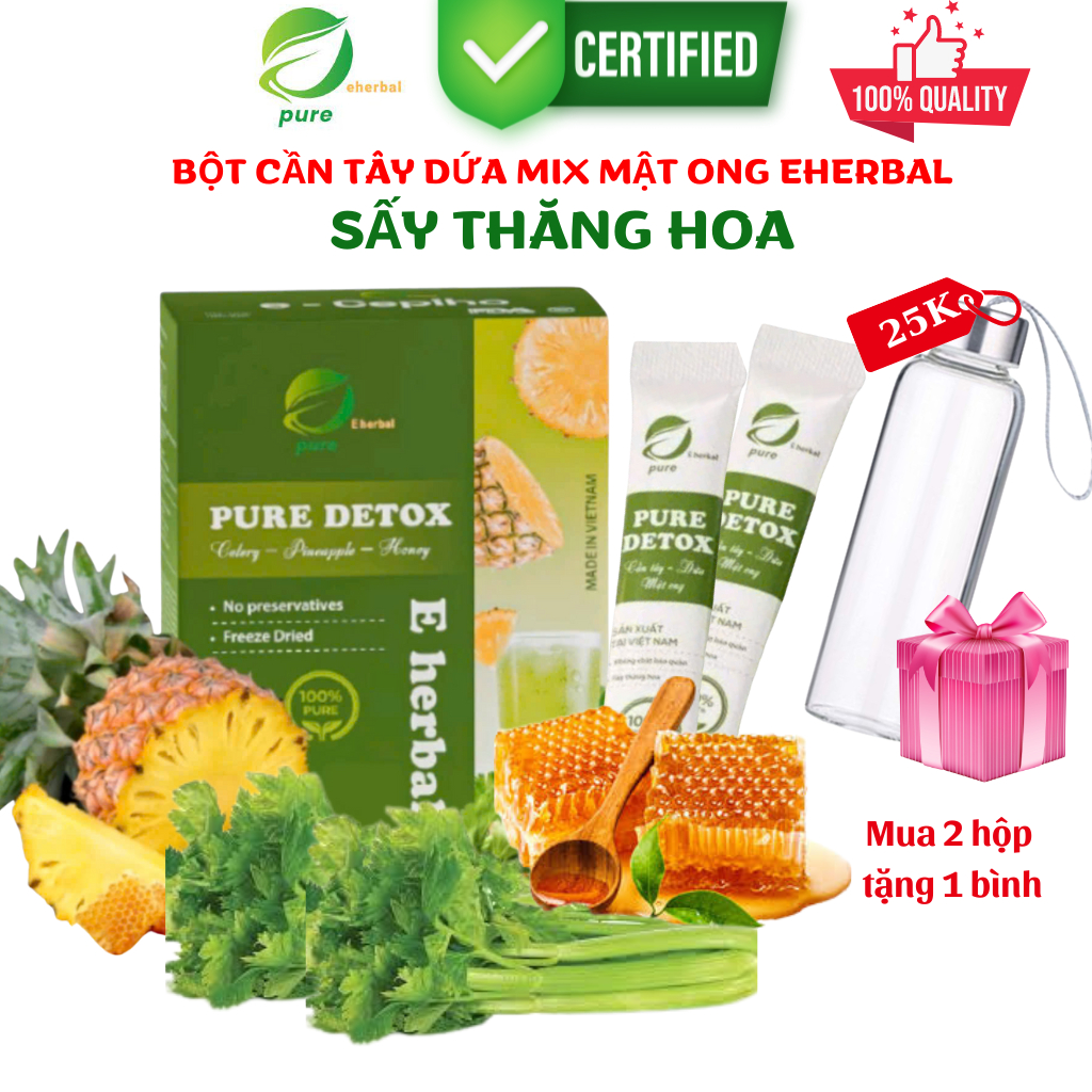 Bột CẦN TÂY DỨA MIX MẬT ONG sấy thăng hoa Eherbal mật ong thơm ngon dễ ...