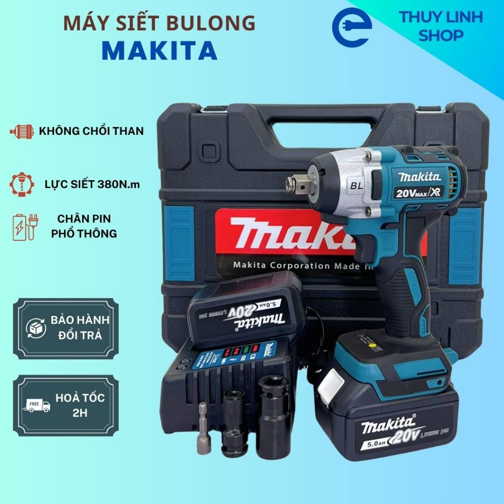 Máy Siết Bulong Bắn Vít Makita 20V Không Chổi Than Mở Bu Lông Khỏe Hơn Hitachi 380N Khoan Bê ...