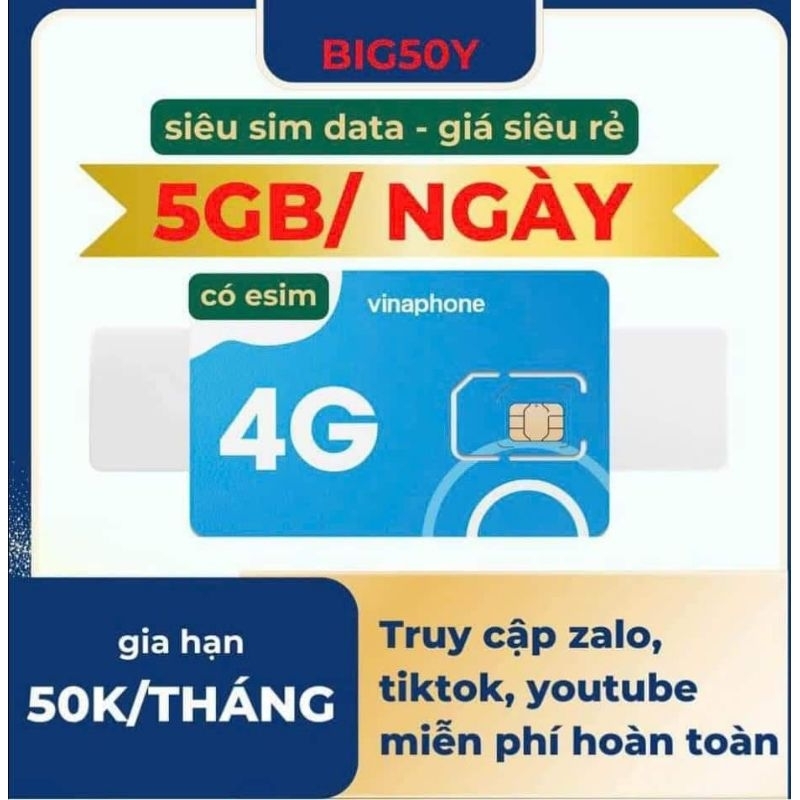 SIM VINAPHONE BIG50Y 01 THÁNG NGUYÊN KÍT [CÓ ESIM, ĐĂNG KÍ CHÍNH CHỦ] | Shopee Việt Nam