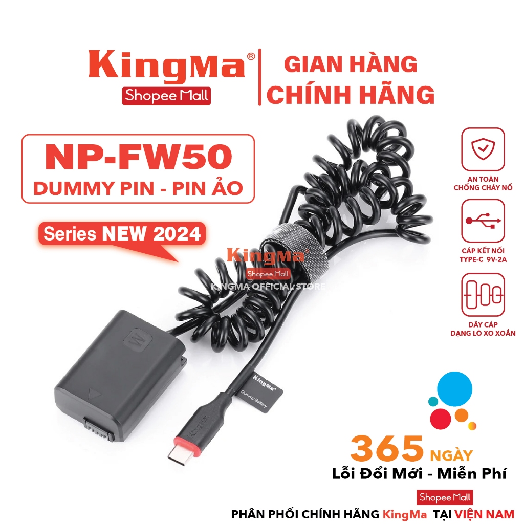 Pin Ảo/Giả Pin/Dummy Pin NP-FW50 Chính Hãng KINGMA. For SONY NP-FW50 ...