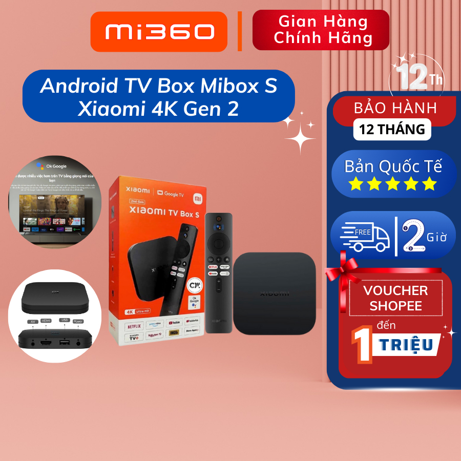 Android TV Box Mibox S Xiaomi 4K Gen 2 - Bản Quốc Tế - Điều Khiển Giọng ...