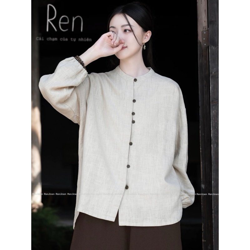 Đồ Đi Chùa Pháp Phục Đồ Lam linen Cát Tường Renlinen (phom rộng nên lấy ...