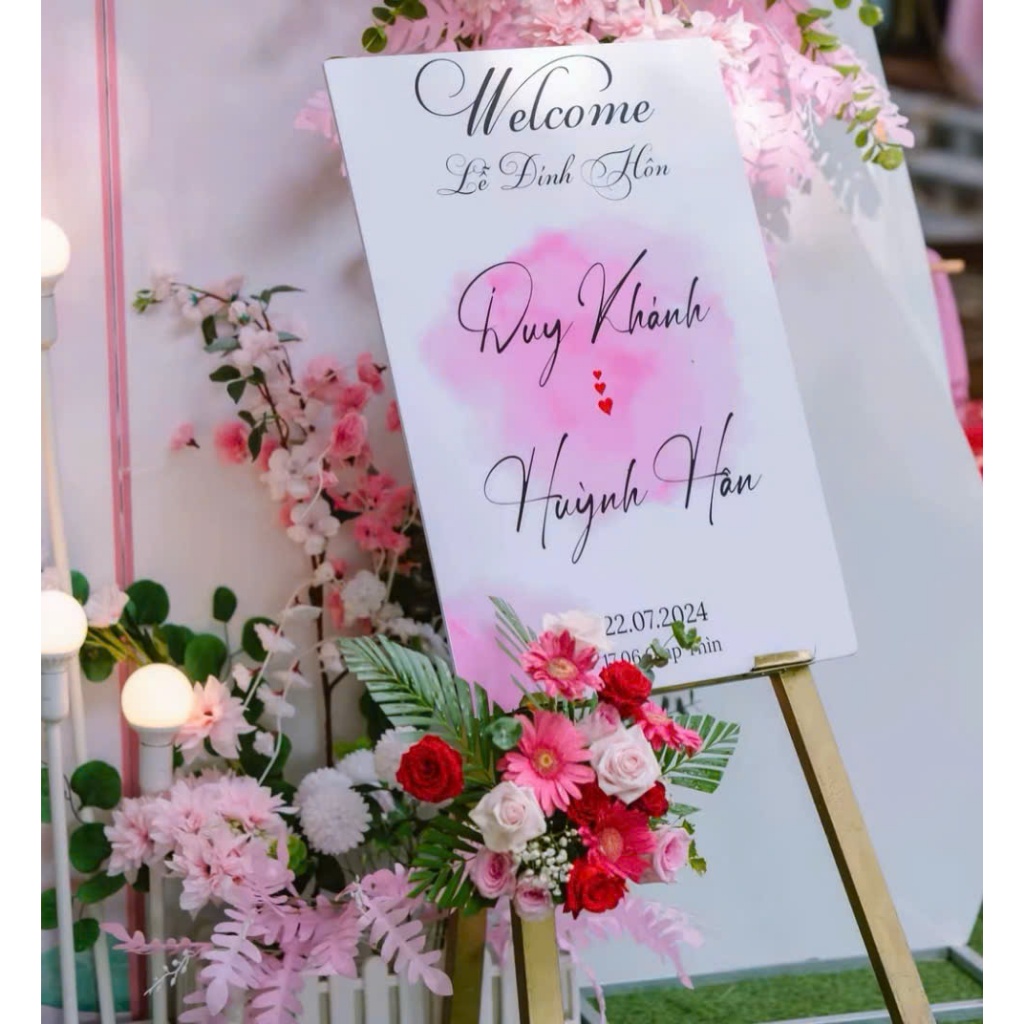 Bảng 60 x 90 cm - Bảng Welcome Loang Màu - BẢNG TÊN ĐÁM CƯỚI, SINH NHẬT ...