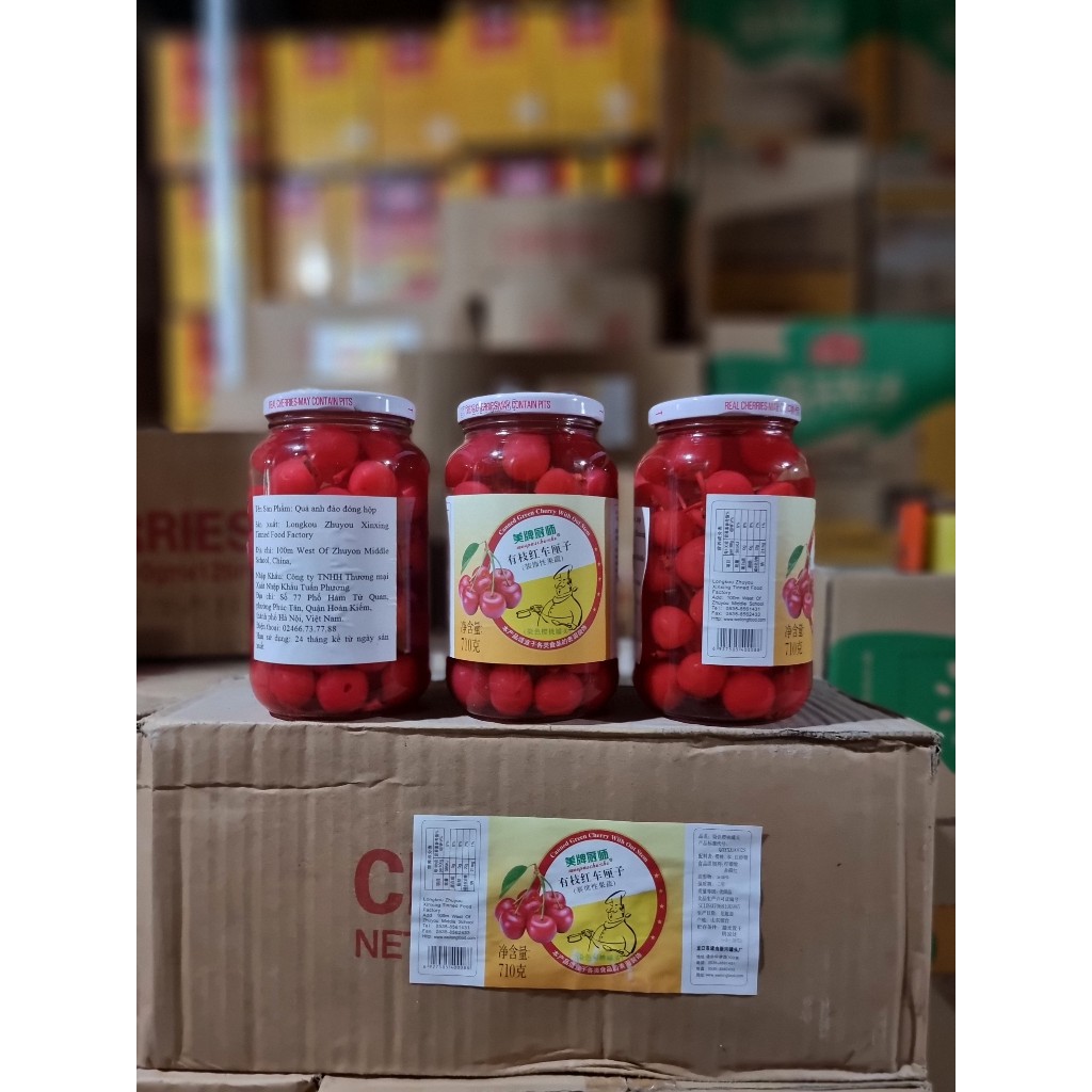 Cherry Anh Đào Đỏ 710g thùng 12 hộp ( 12 Lọ ) | Shopee Việt Nam
