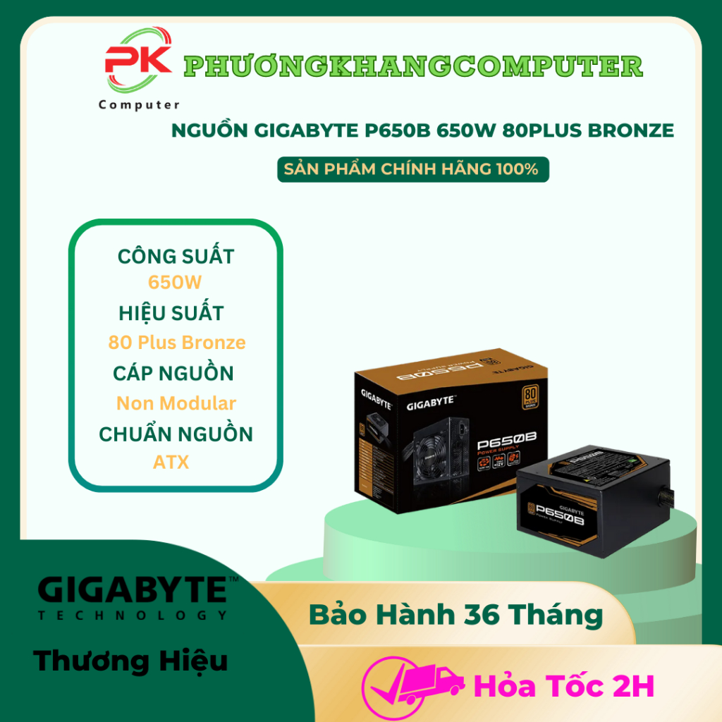 Nguồn Gigabyte P650B 650W 80Plus Bronze / P550SS 80 Plus Silver ...