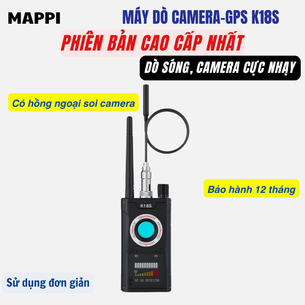 Máy dò camera, dò định vị gps K18s, phiên bản cao cấp, độ nhạy cao | Shopee Việt Nam