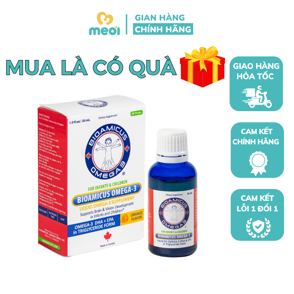 Bioamicus Omega 3 DHA vị cam 30ml dành cho trẻ từ sơ sinh, vị ngon ...