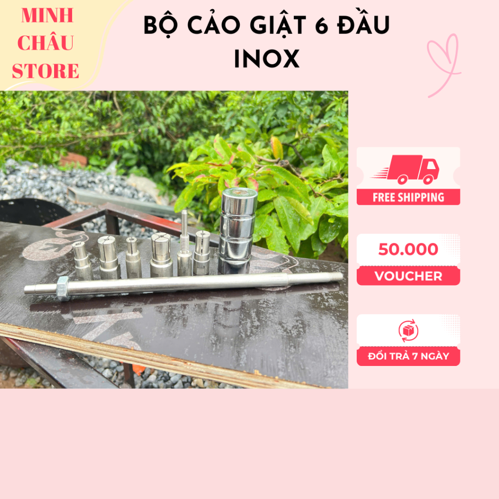 BỘ CẢO GIẬT BẠC ĐẠN XE MÁY 6 ĐẦU INOX -MINH CHÂU STORE | Shopee Việt Nam
