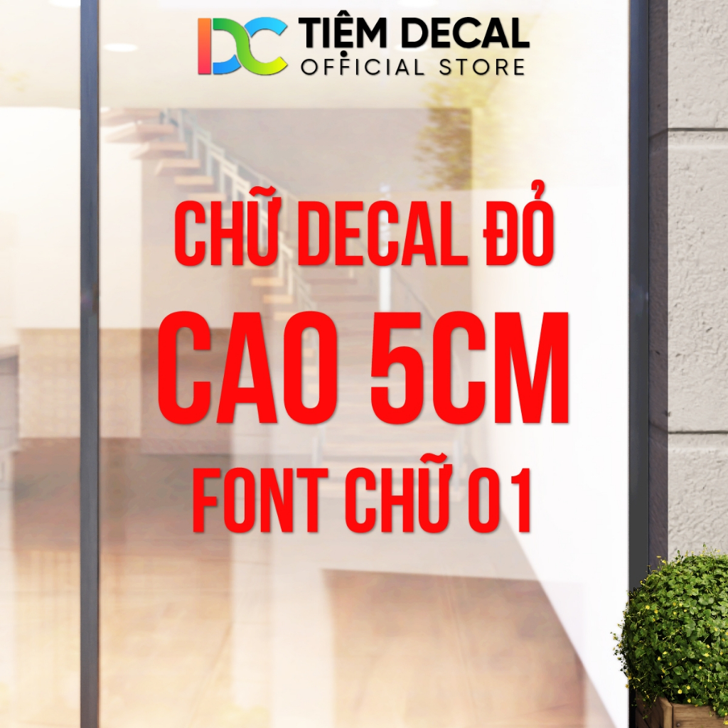 Chữ Decal Đỏ, Cao 5cm, Font Chữ 01, Cắt Chữ Theo Yêu Cầu, Cắt Decal ...