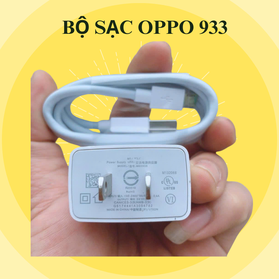 Bộ sạc nhanh Oppo 933 5V 2A 10W USB to Micro gồm củ sạc và dây sạc ...
