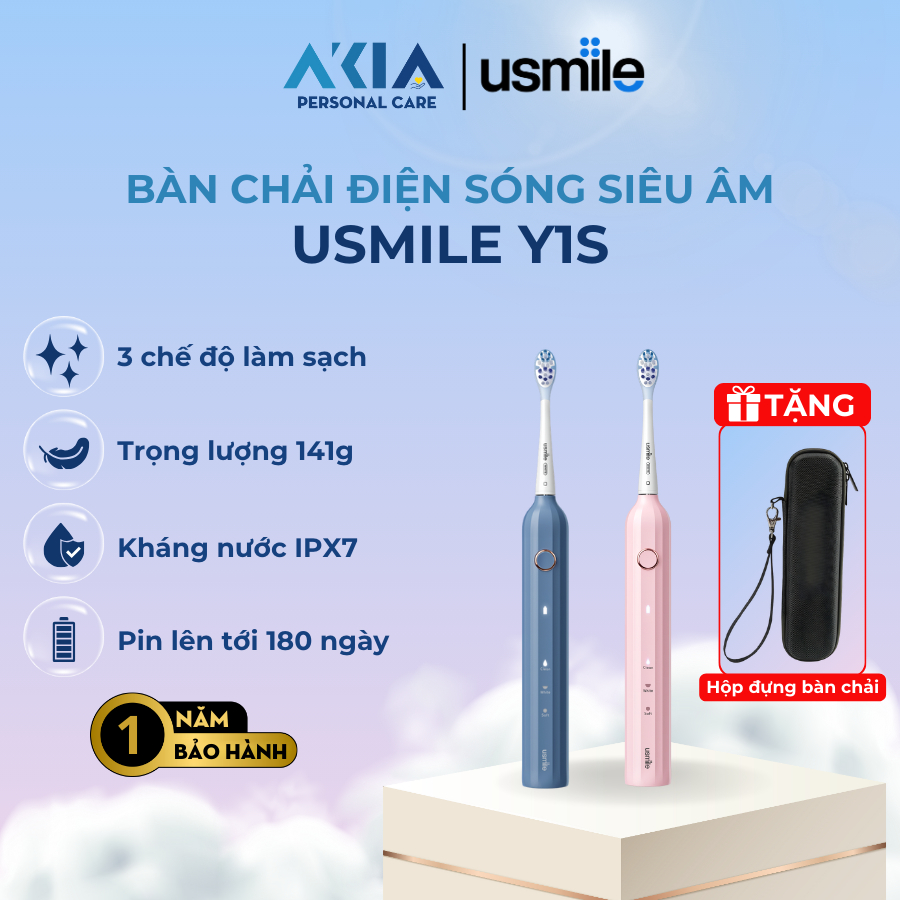 Bàn chải điện sóng siêu âm usmile Y1S (bản mới), Làm sạch tối ưu, Bảo hành 12 tháng | Shopee ...