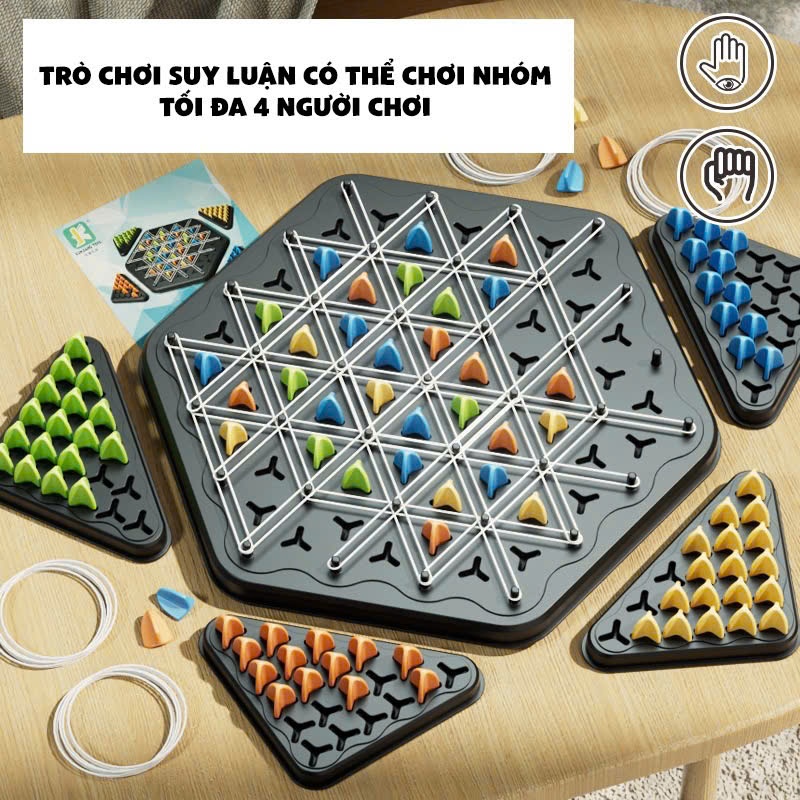Đồ Chơi Boad Game, Cờ Tam Giác Dây chun,Cờ Liêm Xích Nhóm 4 Người Chơi ...