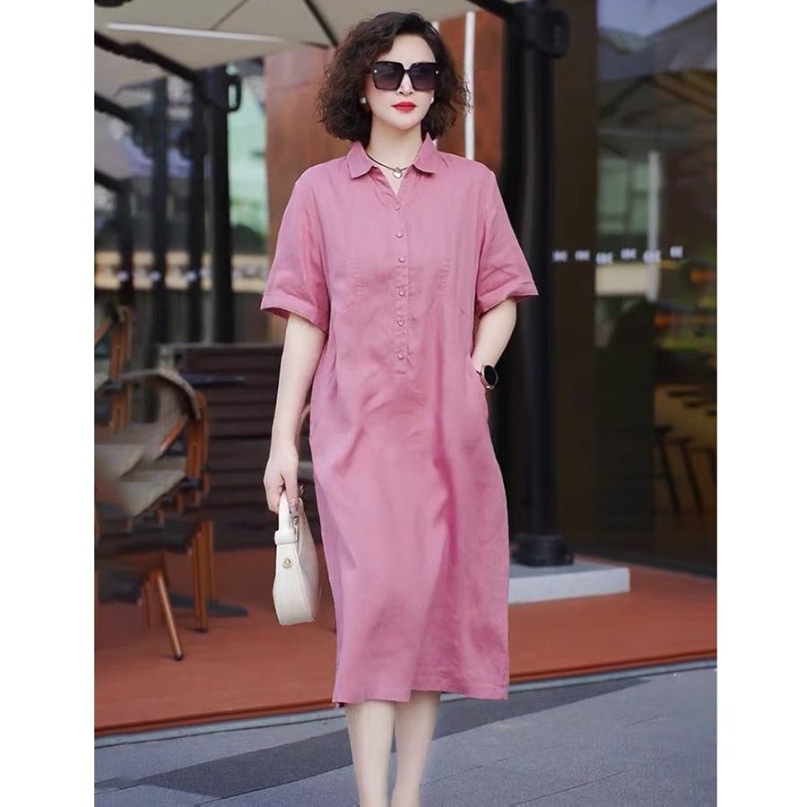 Đầm Suông Trung Niên Túi Bổ Cơi SLINEN - Linen Bột Premium, Form Rộng ...