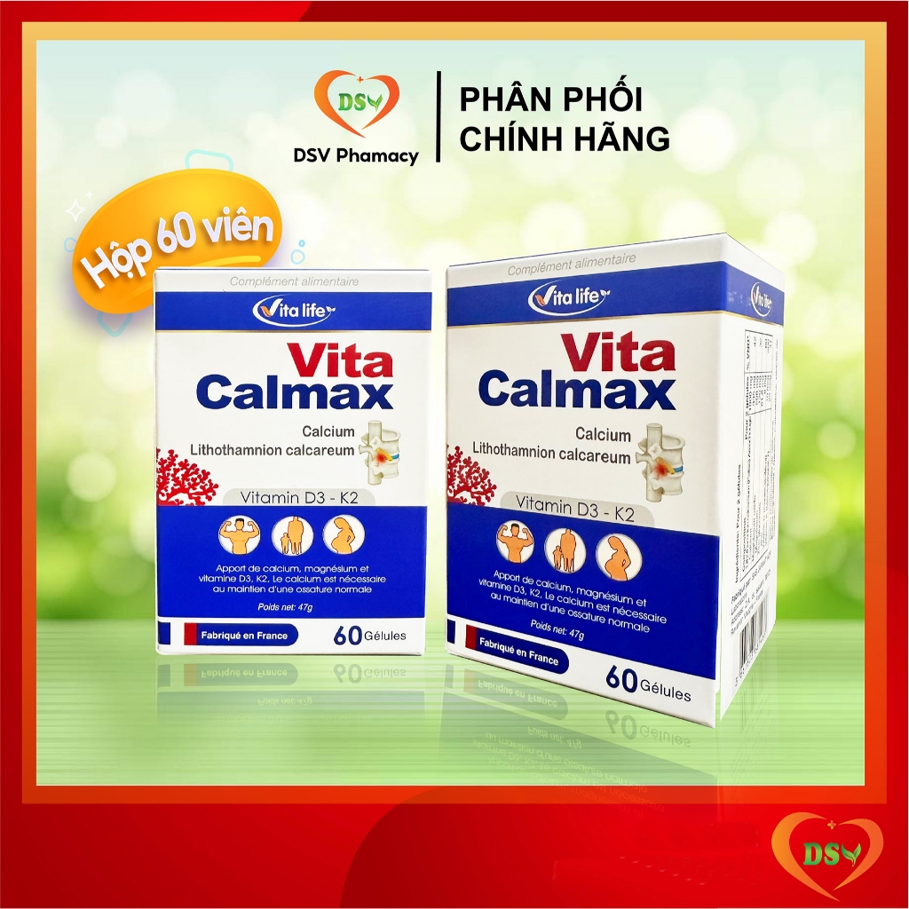 Vita Calmax- Bổ sung Canxi từ tảo biển - Vitamin D3,K2 - Hỗ trợ giúp ...