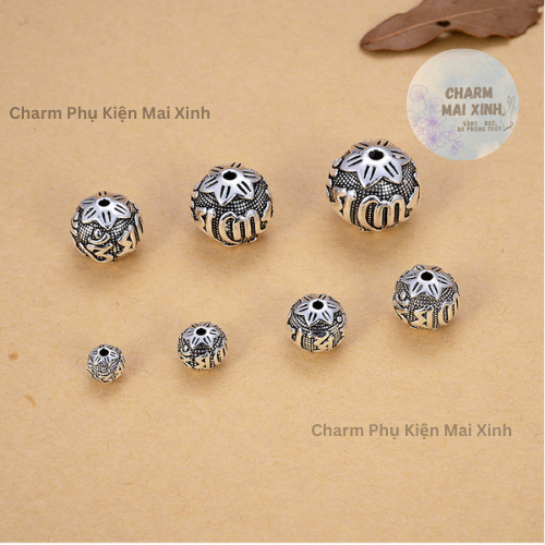 [GIÁ SỈ S925] Bi Bạc Thái Chữ Om Mani Tây Tạng - 6mm đến 12mm Bạc 925 ...