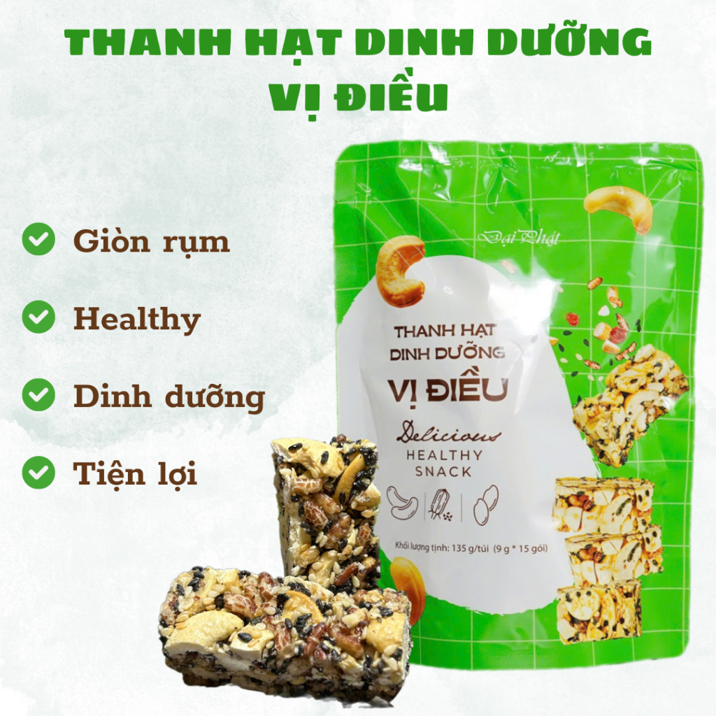 Thanh hạt dinh dưỡng, ngũ cốc - Vị điều. Healthy snack. [HÀNG VIỆT NAM ...