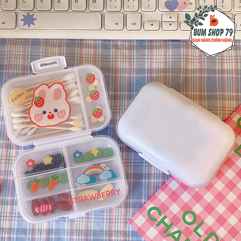 Hộp Nhựa Chia Ngăn Đựng Thuốc Mini Có Nắp Đậy Kèm Sticker, Hộp Chia ...