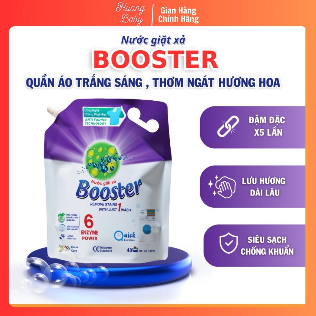 Nước giặt xả Bosster hương nắng mai, túi 3,2kg [HÀNG CHÍNH HÃNG ...