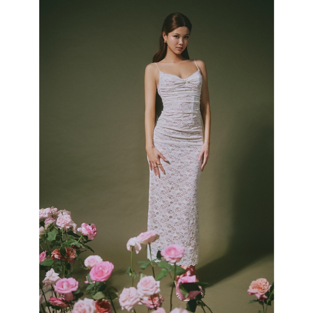 DAPHALE - Đầm Nữ Ôm Body Ren Hoa Xếp Ly Ellie | Shopee Việt Nam