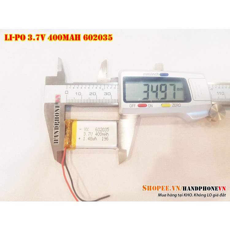 Pin Li-Po 380 / 400mah 602035 3.7V (Li-Polymer) cho Camera hành trình ...
