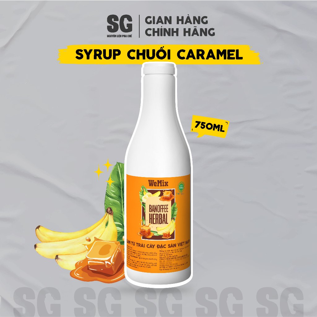Syrup Banoffee Wemix 750ml | Siro Chuối Caramel | Pha Trà Cafe Đậm Thơm ...
