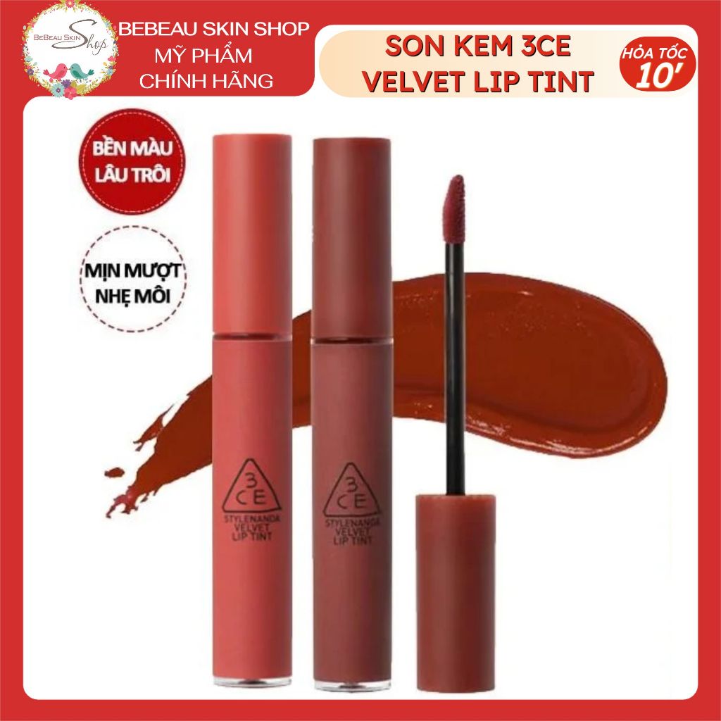 Son kem 3CE Velvet Lip Tint [ BEBEAU ] Son Kem Lì 3CE Mịn Màng Như ...