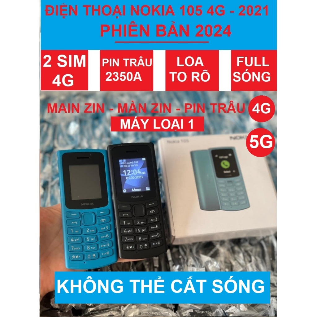 ĐIỆN THOẠI NOKI.A 105 4G 2021[MỚI 2024] 2 SIM 4G, TẦN SỐ SÓNG 4G-5G KHÔNG LO CẮT SÓNG, MỚI 100% ...