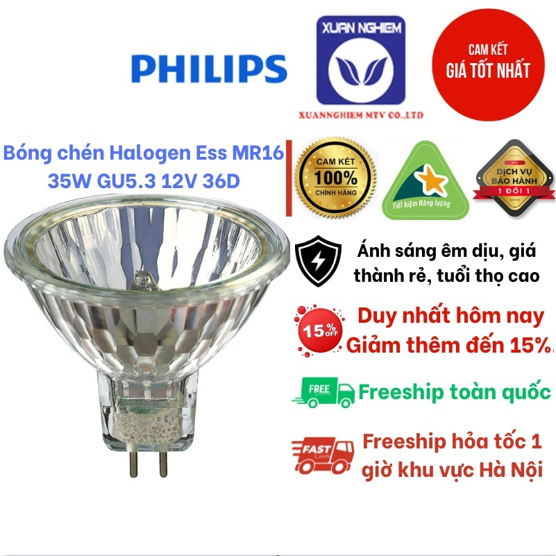 Bóng chén Halogen Ess MR16 35W GU5.3 12V 36D | Shopee Việt Nam