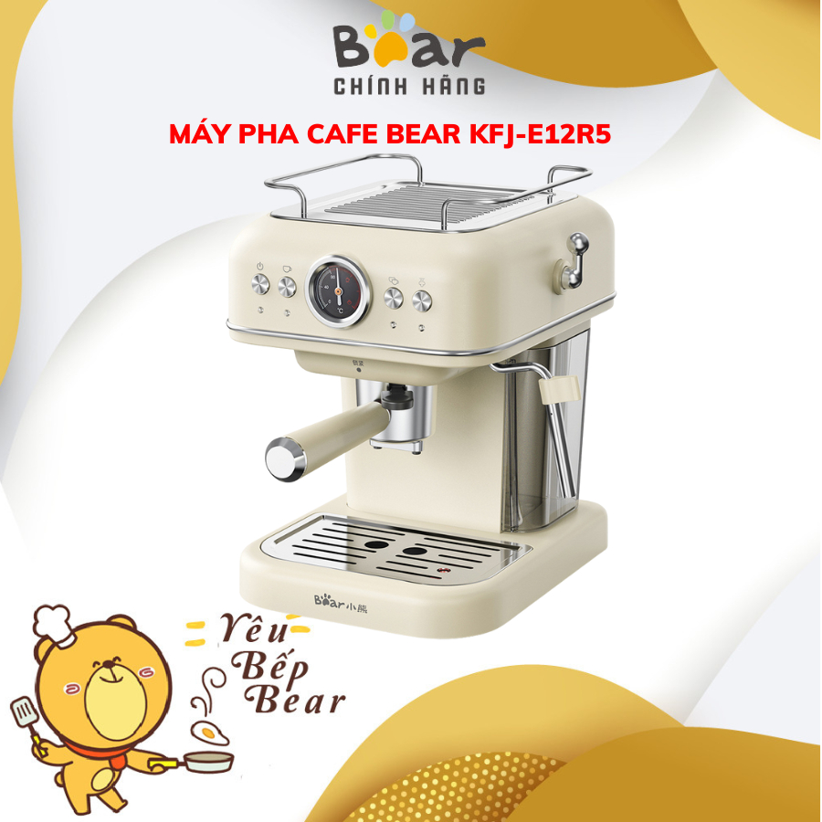 Máy pha cà phê mini Espresso Bear KFJ-E12R5, 20 Bar, Chiết xuất 92 độ C, Tạo bọt sữa, BH 18 ...