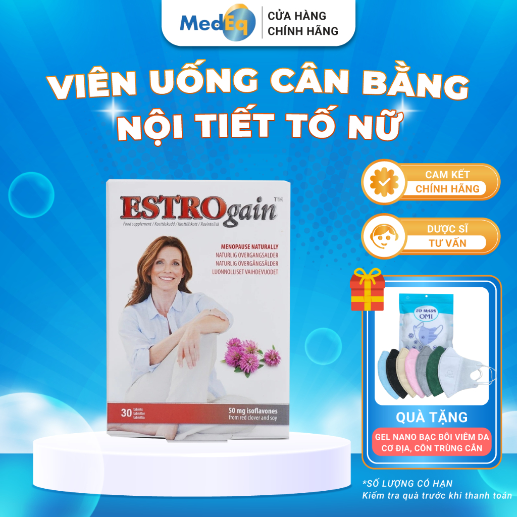 Viên Uống Nội Tiết Tố Tố Nữ Estrogain MedEq Giúp Giảm Rối Loạn Kinh ...