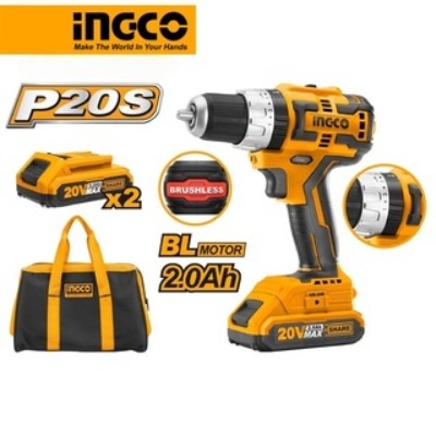 Máy Khoan Pin Motor Không Chổi Than 3 Chức Năng Có Búa INGCO CIDLI20608 Dùng Pin 20V Đầu Kẹp ...