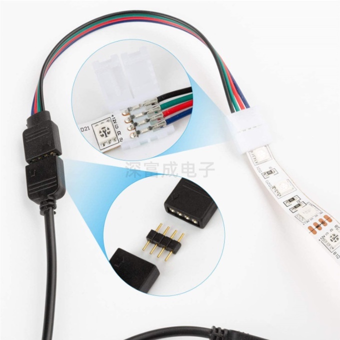 Đầu nối Led dây 5050 RGB 4 pin, phụ kiện đèn led RGB 4 pin | Shopee ...