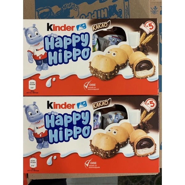 Bánh socola Kinder Happy Hippo Cacao hộp 103g (5 bánh) - GÁI THÁI | Shopee Việt Nam