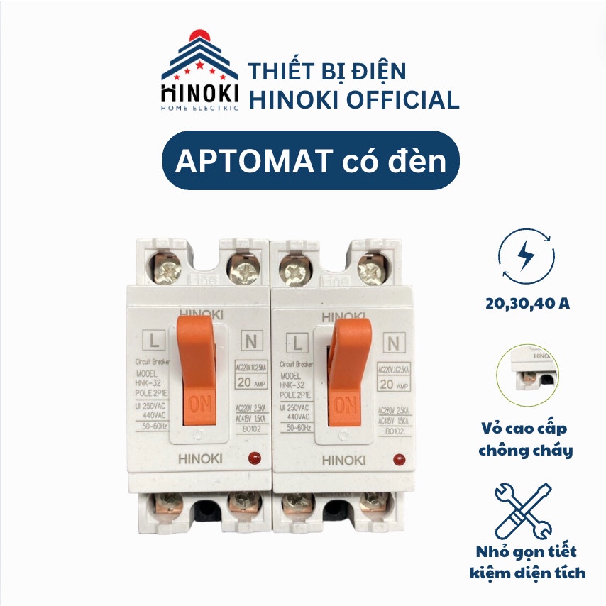 Aptomat Loại 20A, 30A, 40A Siêu Bền Thương Hiệu HINOKI [ CHÍNH HÃNG ] | Shopee Việt Nam