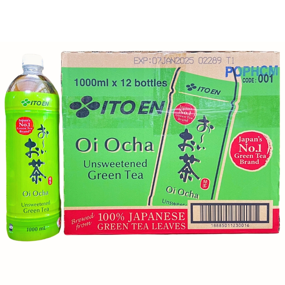 Thùng 12 Chai Nước Trà Xanh Oi Ocha Itoen (Không Đường) 1 Lít | Shopee ...
