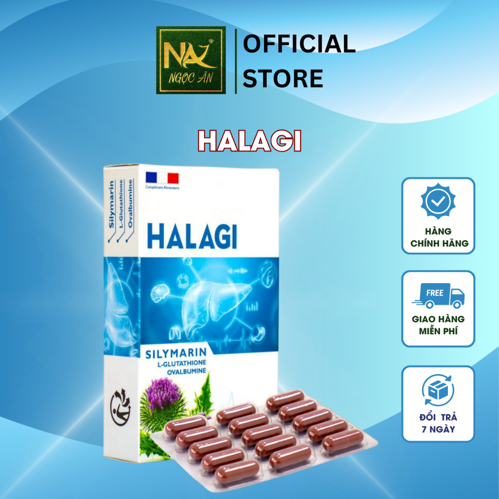 Viên uống hỗ trợ tăng cường sức khỏe gan HALAGI Pháp Hộp 30 viên ...